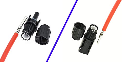 RIOCAN 1 Pair Black + Red 10AWG(6mm²) Solar Panel Extension Cable Wire Connector Solar Adaptor Cable with Female and Male Connectors (5 FT)