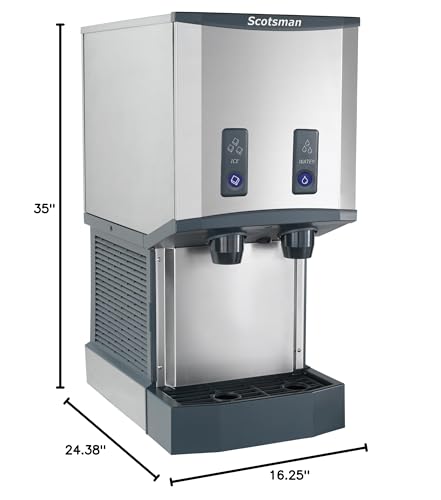 Scotsman HID312AB-1 Meridian Push-Button Countertop Nugget Ice & Water Dispenser, Air Cooled - Up to 260 lb. Production, 12 lb. Storage