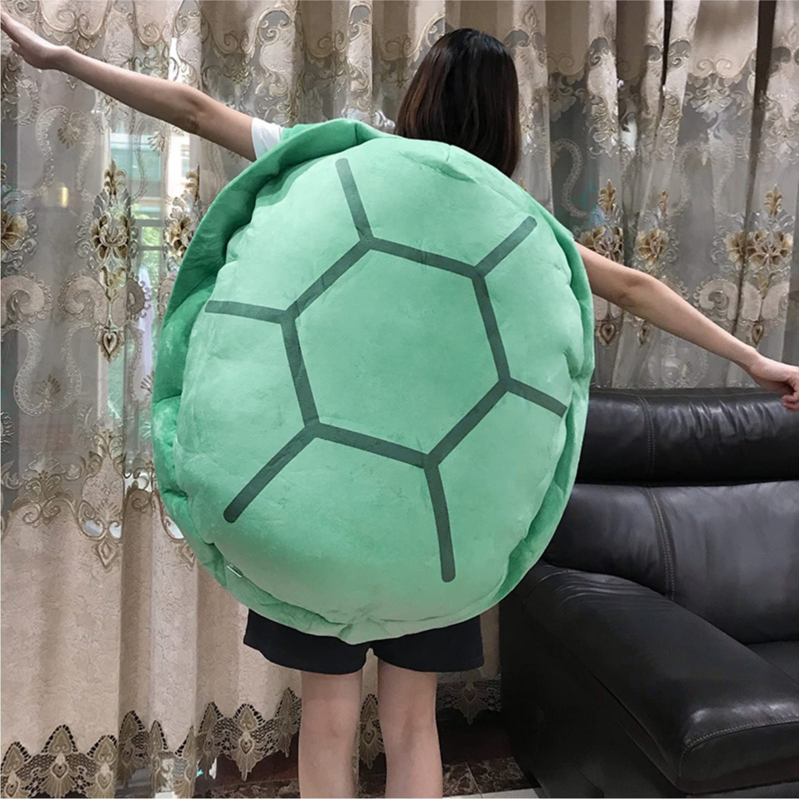 Purism Turtle Shell Pillow Turtle Dresses Wearable Turtle Shell Plush Toy Big Turtle Shell Pillow Stuffed Soft for Sleeping Cushion Cosplay Game, Gift for Kids Adults (40 inch)