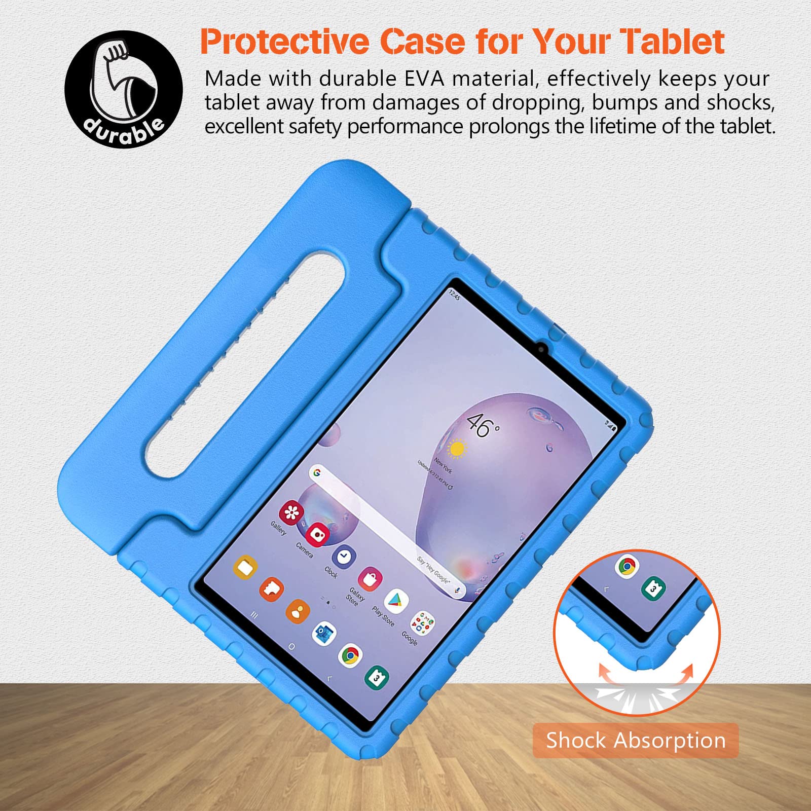 SIMPLEWAY Case for Samsung Galaxy Tab A 8.4 2020 Tablet (Model SM-T307/T307U), Light Weight Shock Proof Durable Rugged Kidsproof Foldable Convertible Handle Kids Case for Tab A 8.4 2020