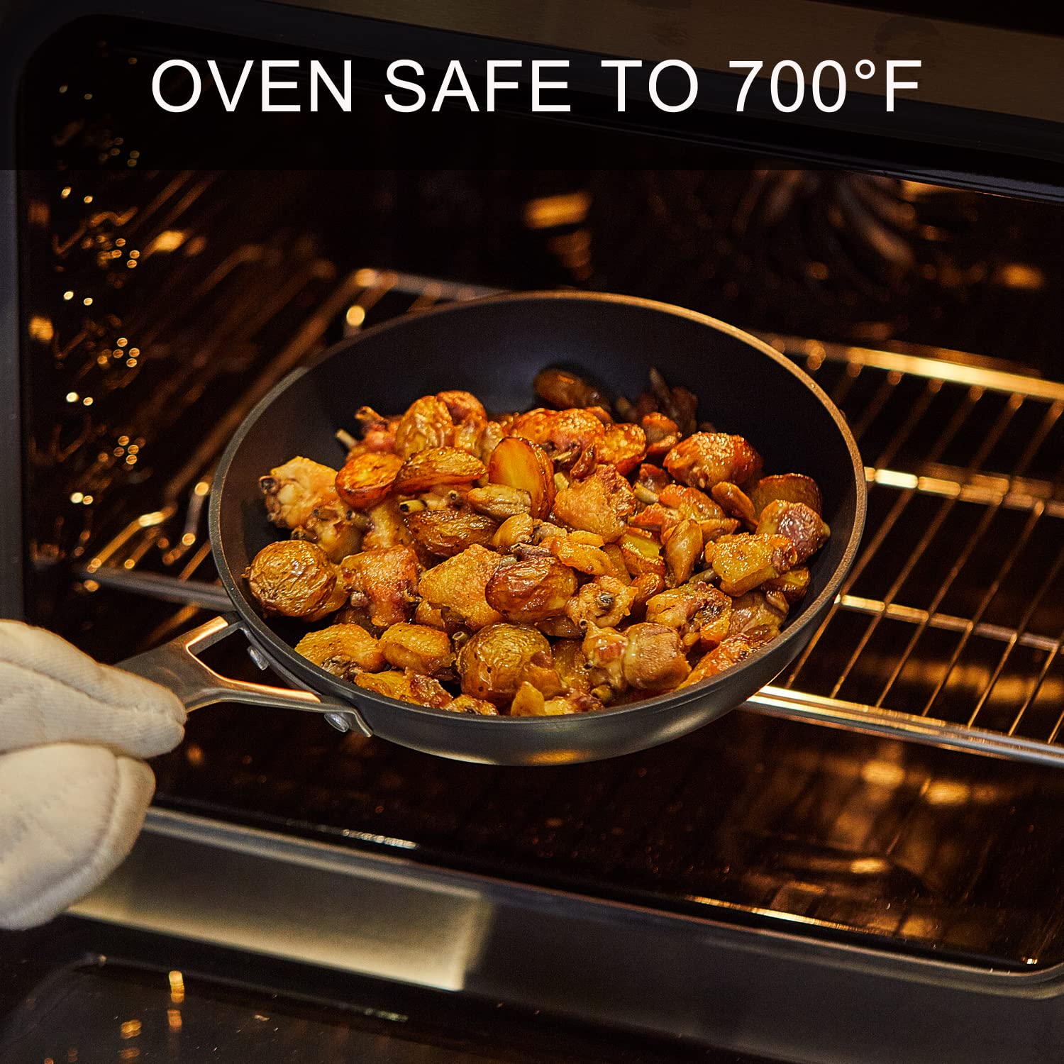 MSMK 7 Inch Pan With Lid and 10 Inch Pan With Lid, PFOA Free Non-Toxic and Oven Safe to 700β Induction Cookware, Compatible for All Stove Tops