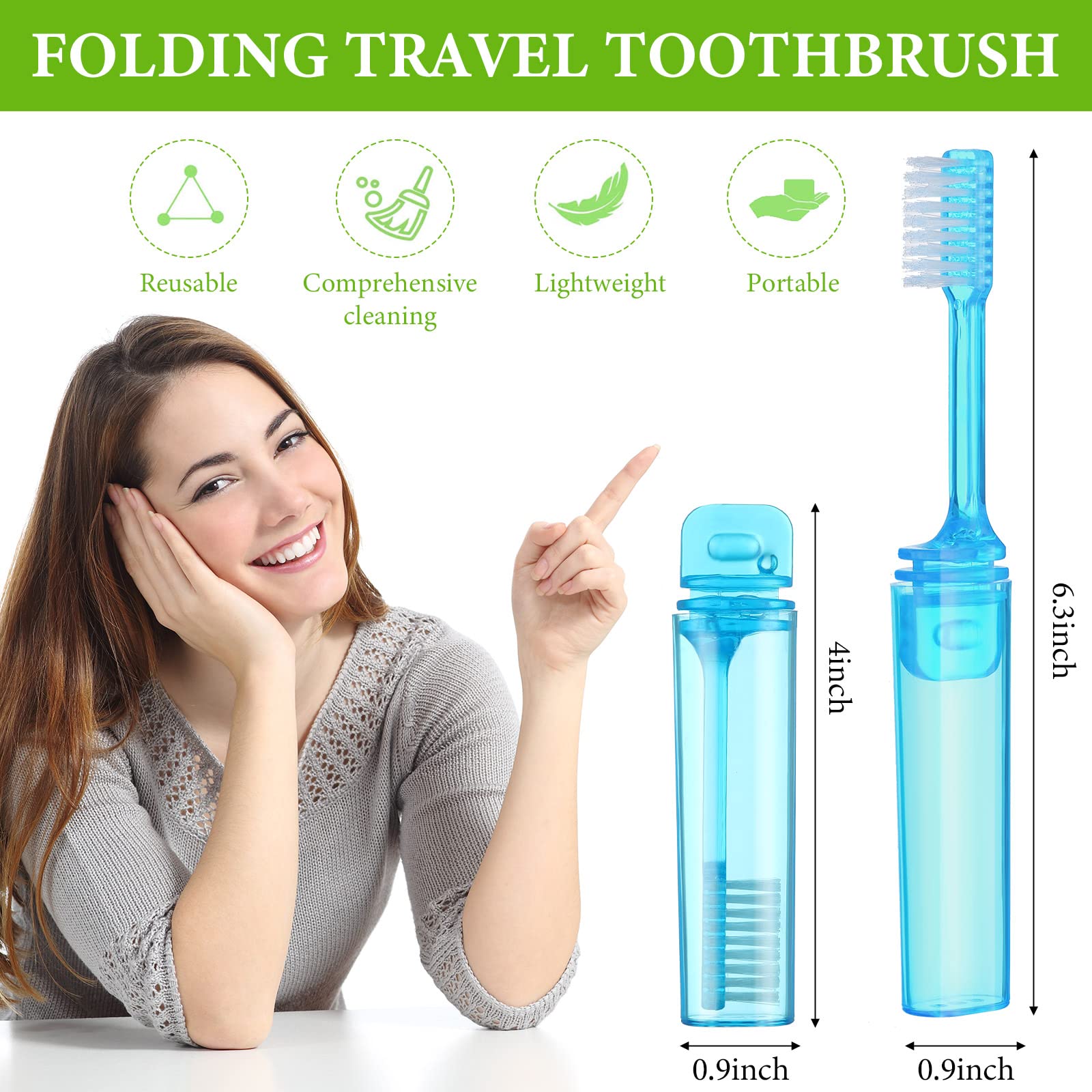 Potchen 150 Pcs Travel Toothbrush Bulk Folding with Case Portable Individually Wrapped Size for Travel, Camping, Hiking, School, Home, Business Trip, Hotels