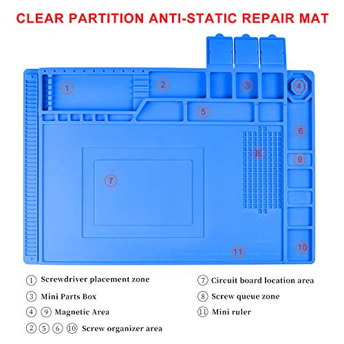 Precision Screwdriver Set Computer Repair Kit, 128 In 1 DIY Repair Tools with Anti Static Mat, ESD Wrist Strap, Magnetic Screw Driver Kit for Phone/Mac/Pad/Laptop/PC/Xbox/PS4/Nintendo Switch/Watch