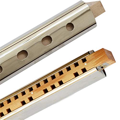 WAAZVXS 25 Hole Bass Harmonica Brass Mouth Organ Instrument Blues Harp Instrumento Chromatic Harmonica Key C Music Instrumet
