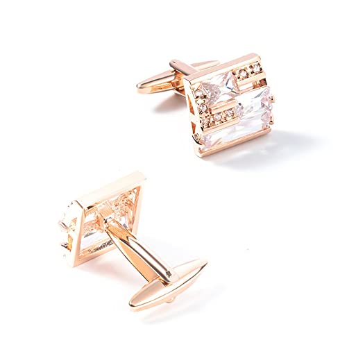 Men's tie Clip Cufflinks White Square Crystal Zircon Cufflinks Men's Cuff Nails French Shirt Cufflinks