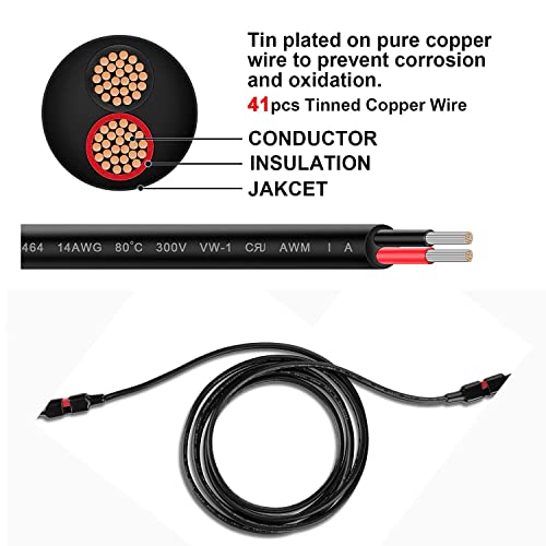 MJPOWER 10Ft Jackery Solar Extension Cable 14AWG Anderson Connector Plug DC Solar Panel Extension Cord Connect Jackery SolarSaga 100W/100X Solar Panel to Jackery Explorer 1000 Portable Power Station