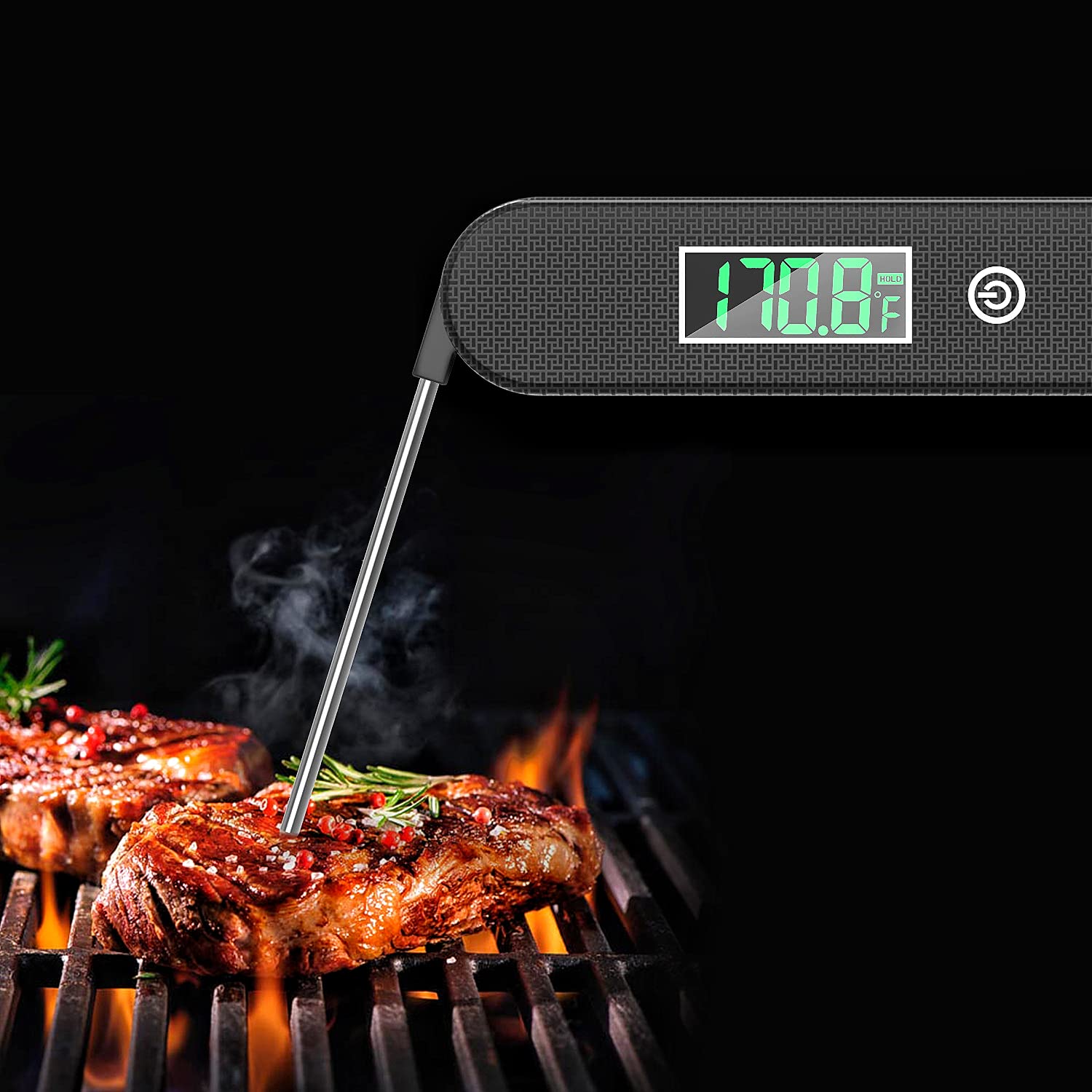 Outdoor Cooking Grill Thermometer,Instant Read Digital Meat Thermometer with Back Light Screen,Suitable for Barbecue,Hot Food.