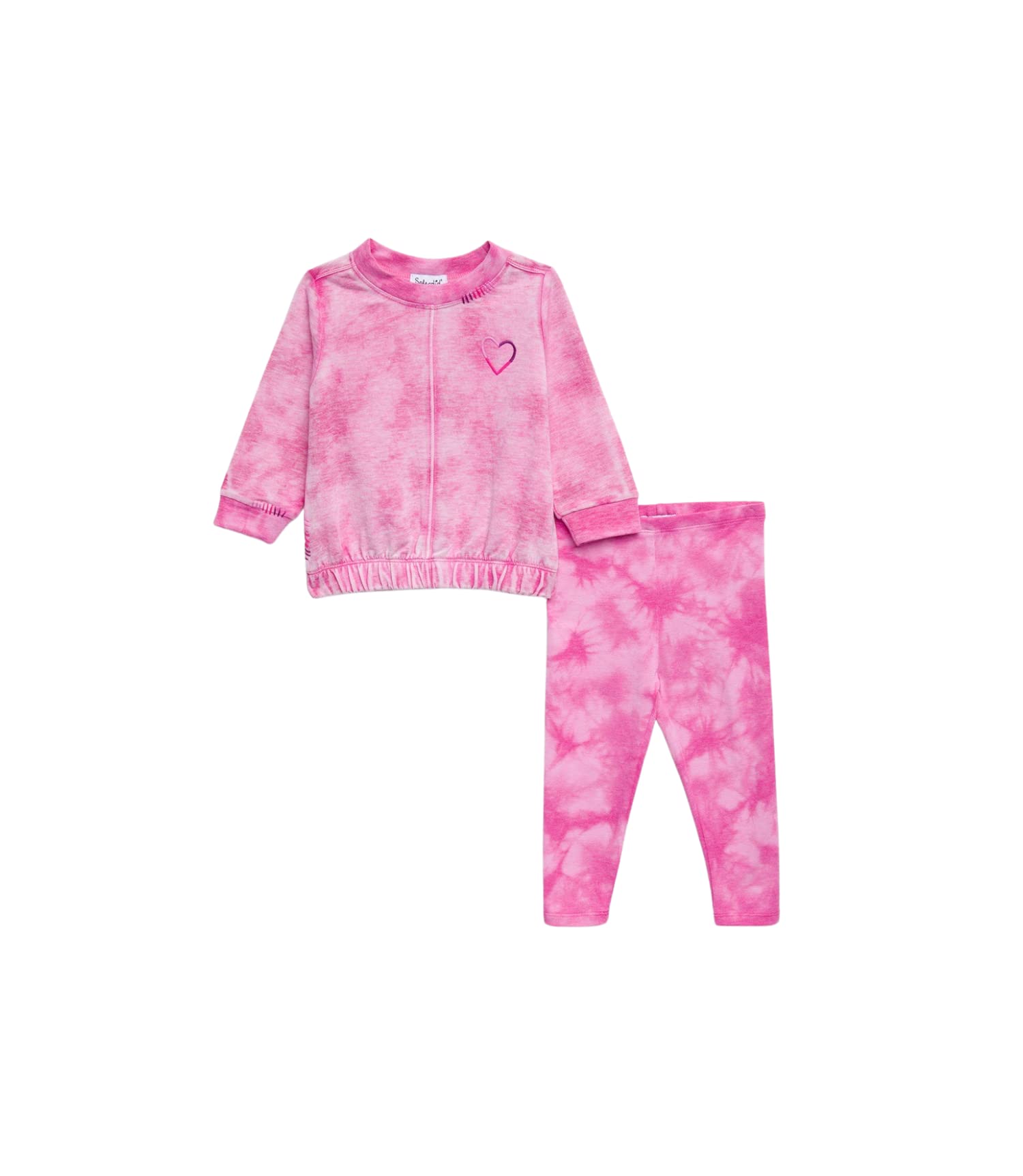 Splendid Kid's Fuchsia Tie Dye Sweatshirt Pant Set for Baby Girl, Toddlers, 2 Years US