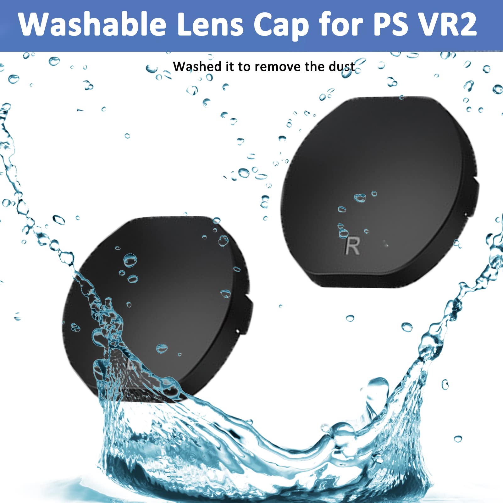 NINKI Compatible Camera Lens Protector Cover for PS VR2 Lens,Anti-Dust Protective Caps for PlayStation VR2 Lens Screen Cover,Hard Anti-Scratch Shell Len Cover PS VR2 PlayStation VR2 Accessories -Black