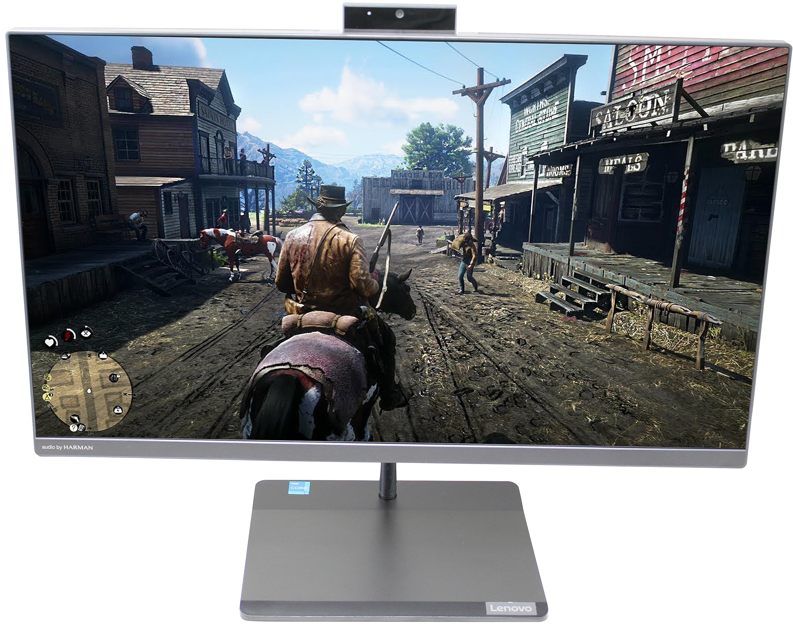 Lenovo V30a All-in-One 24" FHD AIO Desktop Computer, Intel i3-1115G4, 32GB RAM, 1TB NVMe SSD, DVDRW, USB 3, WiFi, Bluetooth, Webcam, Windows 11 Pro, Black AIO