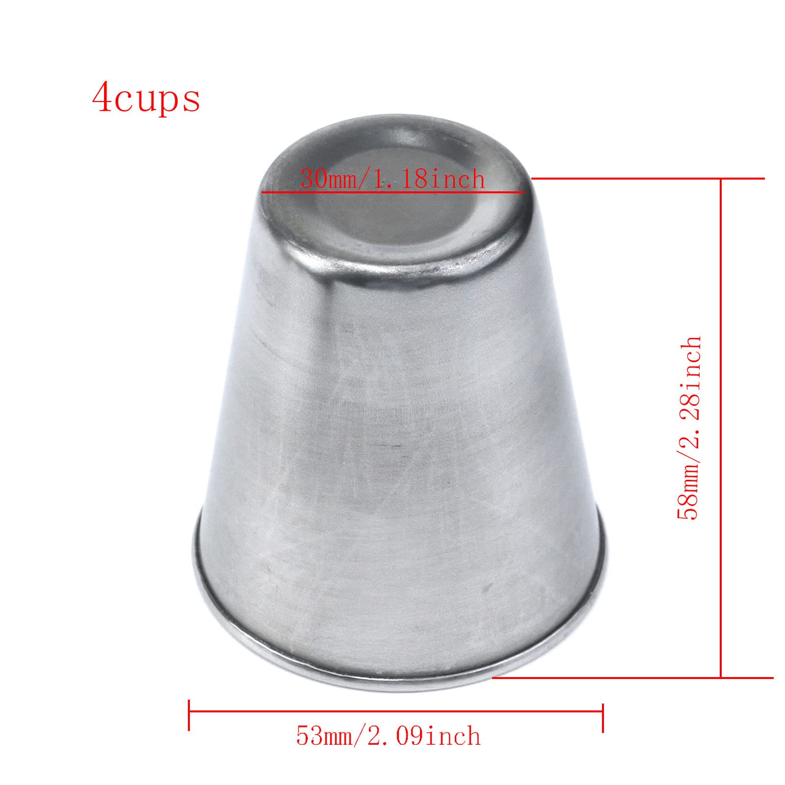 Mewutal 4-Pack 70ml/2.37oz Stainless Steel Wine Glass, Shot Glass Drinker Drinker with a Brown Leather Storage Box