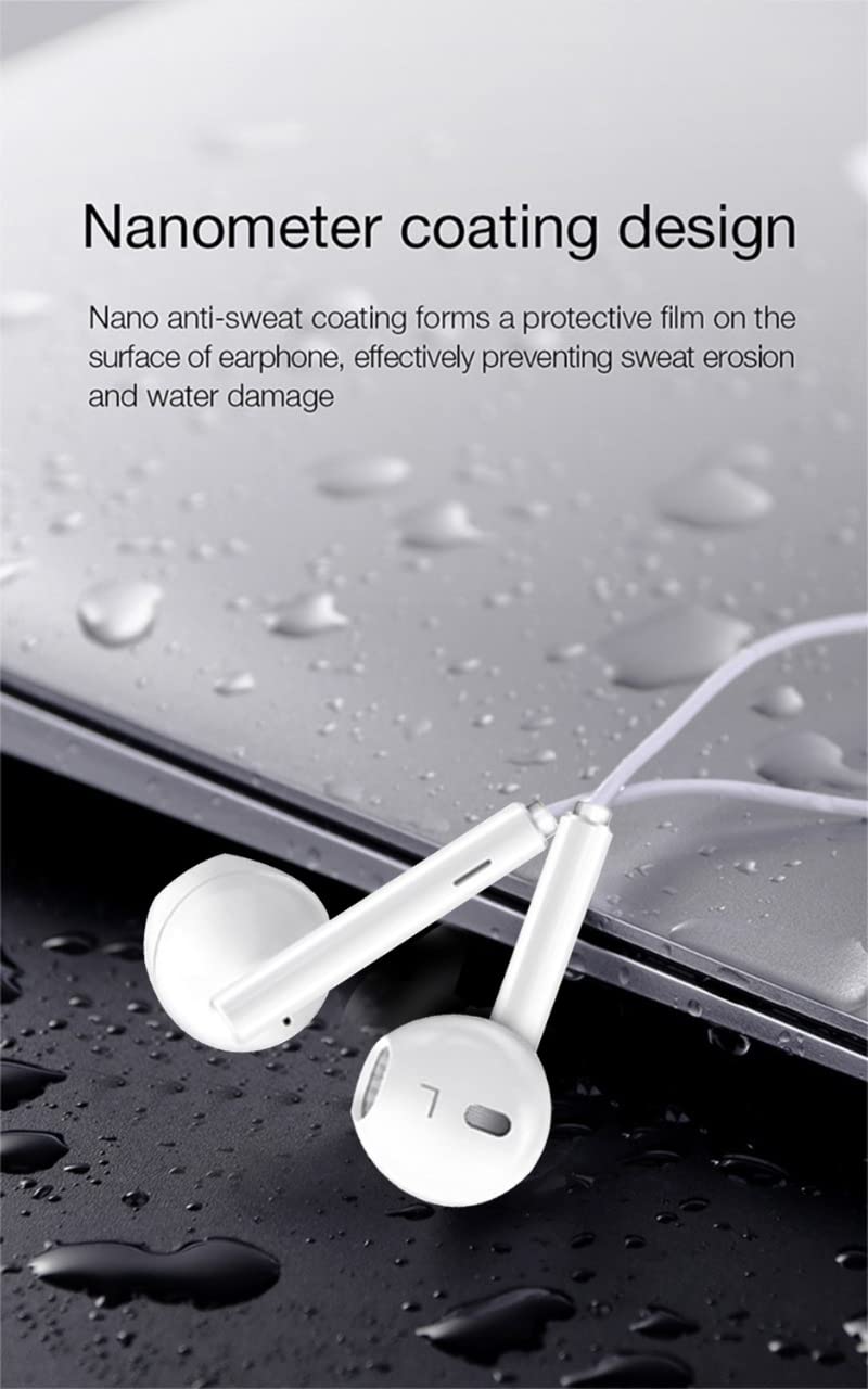 Purple Tekk Wired Earbuds Headphones Aux Earphones with 3.5mm Wired in Ear Headphone Plug Built in Microphone Volume Control Compatible with iPhone iPad iPod PC MP3 MP4 Android White (PT1102)