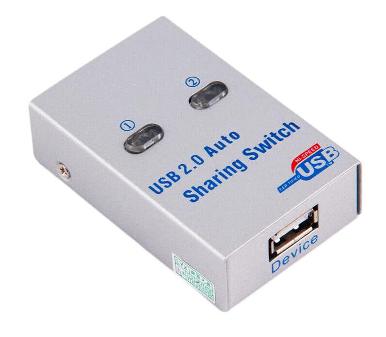 Premium USB2.0 True Automatic Sharing Switch - 2 Computers shares 1 USB device such as a priter, scanner, USB Hard drives,...