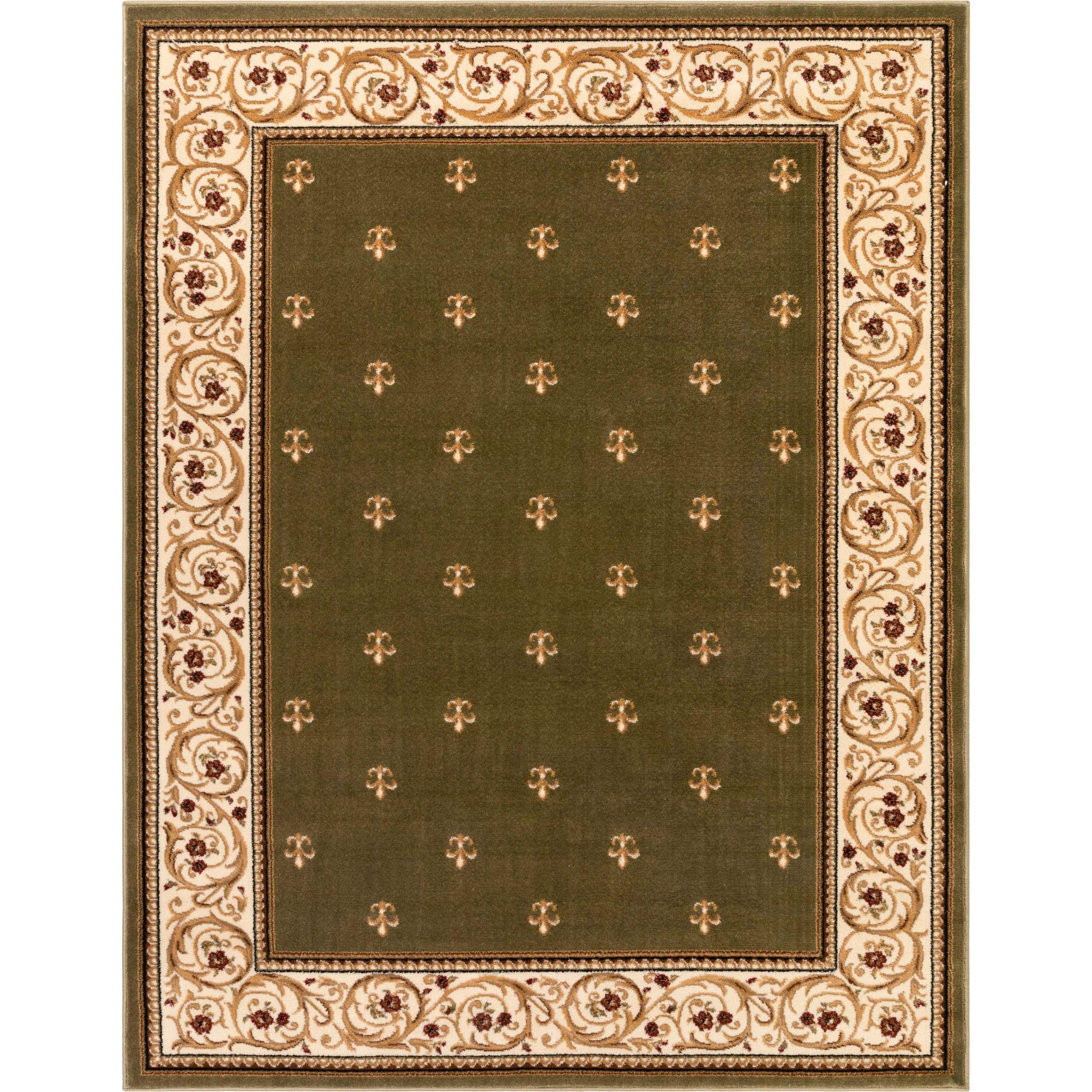 Well Woven Barclay Collection Fleur de Lis Black 5'3" x 7' Area Rug - for Living Room, Bedroom, and Dining Room