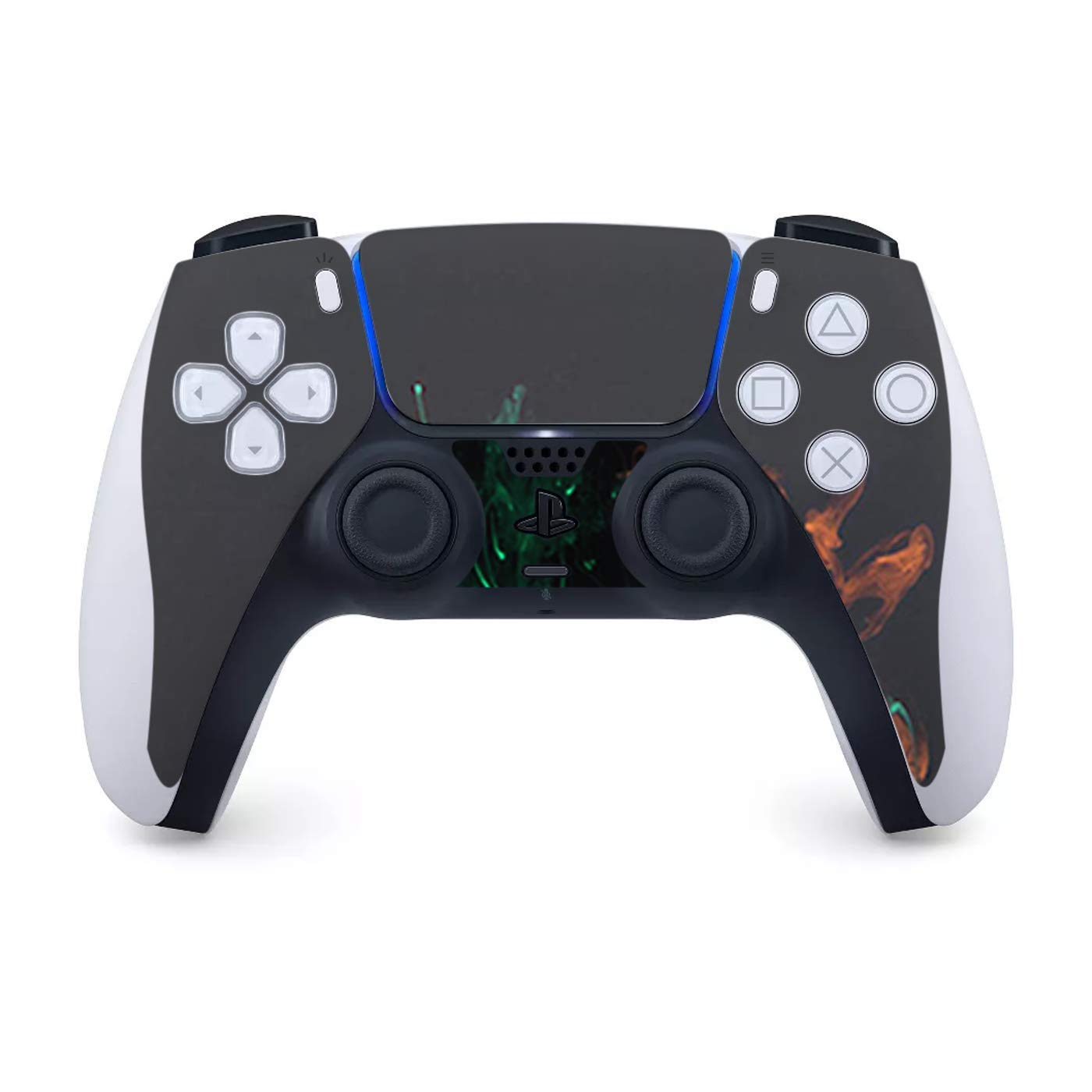 ITS A Skin Skins Compatible with Sony Playstation 5 Console Disc Edition - Protective Decal Overlay Stickers wrap Cover - Orange Green Smoke