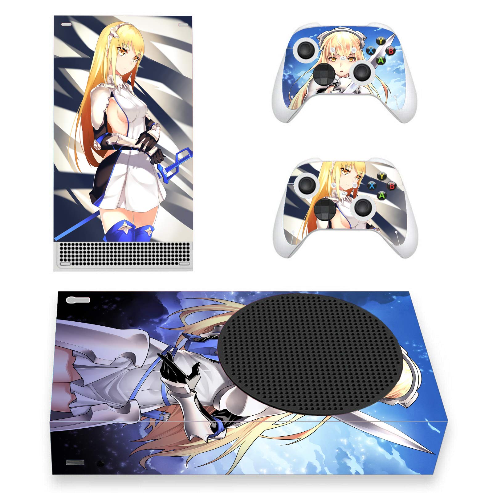 Pick Up Girls in a Dungeon Anime Game Console Series S Console and Controller Skin Set, Skin Wrap Decal Kit