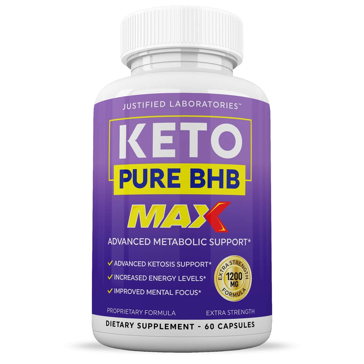 Keto Pure BHB Max1200mg Pills Ketogenic Supplement Includes goBHB Exogenous Ketones Apple Cider Vinegar Macadamia Nut Oil and Green Tea Advanced Ketosis Support for Men Women 60 Capsules