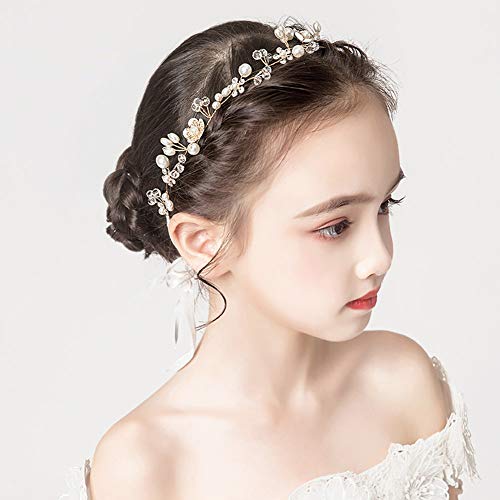 PRDGIRL ๐ช๐ฒ๐ฑ๐ฑ๐ถ๐ป๐ด ๐๐ฎ๐ถ๐ฟ ๐๐ฐ๐ฐ๐ฒ๐๐๐ผ๐ฟ๐ถ๐ฒ๐ ๐ณ๐ผ๐ฟ ๐๐ถ๐ฑ๐, Princess Headpiece White Flower Headband Pearl Hair Dress for Girl and Flower Girls Cute Bridal Wedding Hair Band