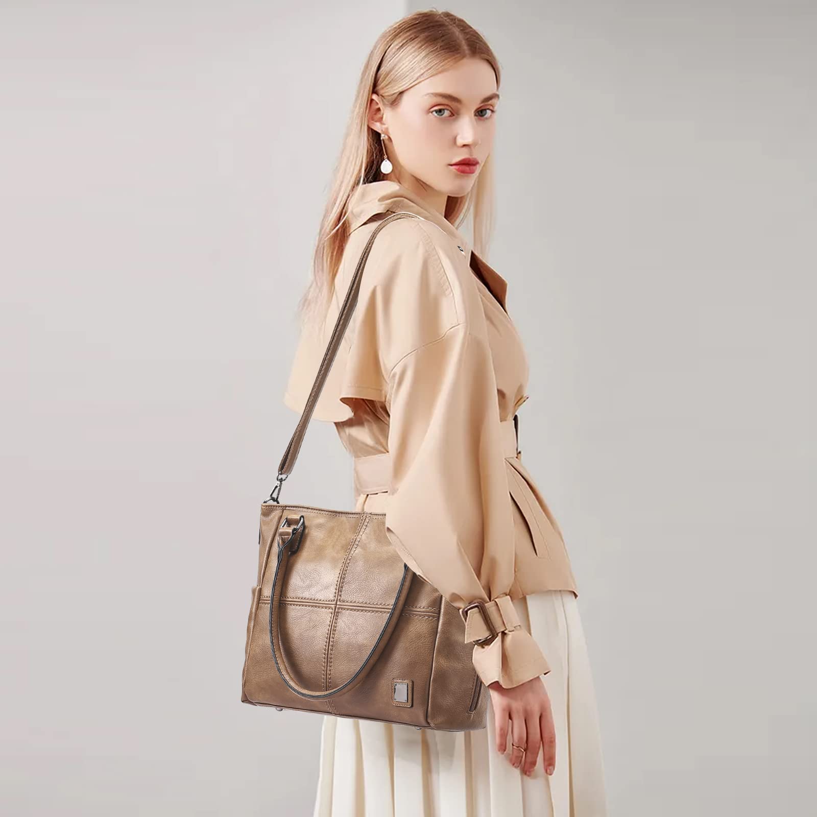 Pursess for Women,Soft PU Leather Handbags ,Large Capacity Purse, Fashion Crossbody Bags, Top Handle Satchel
