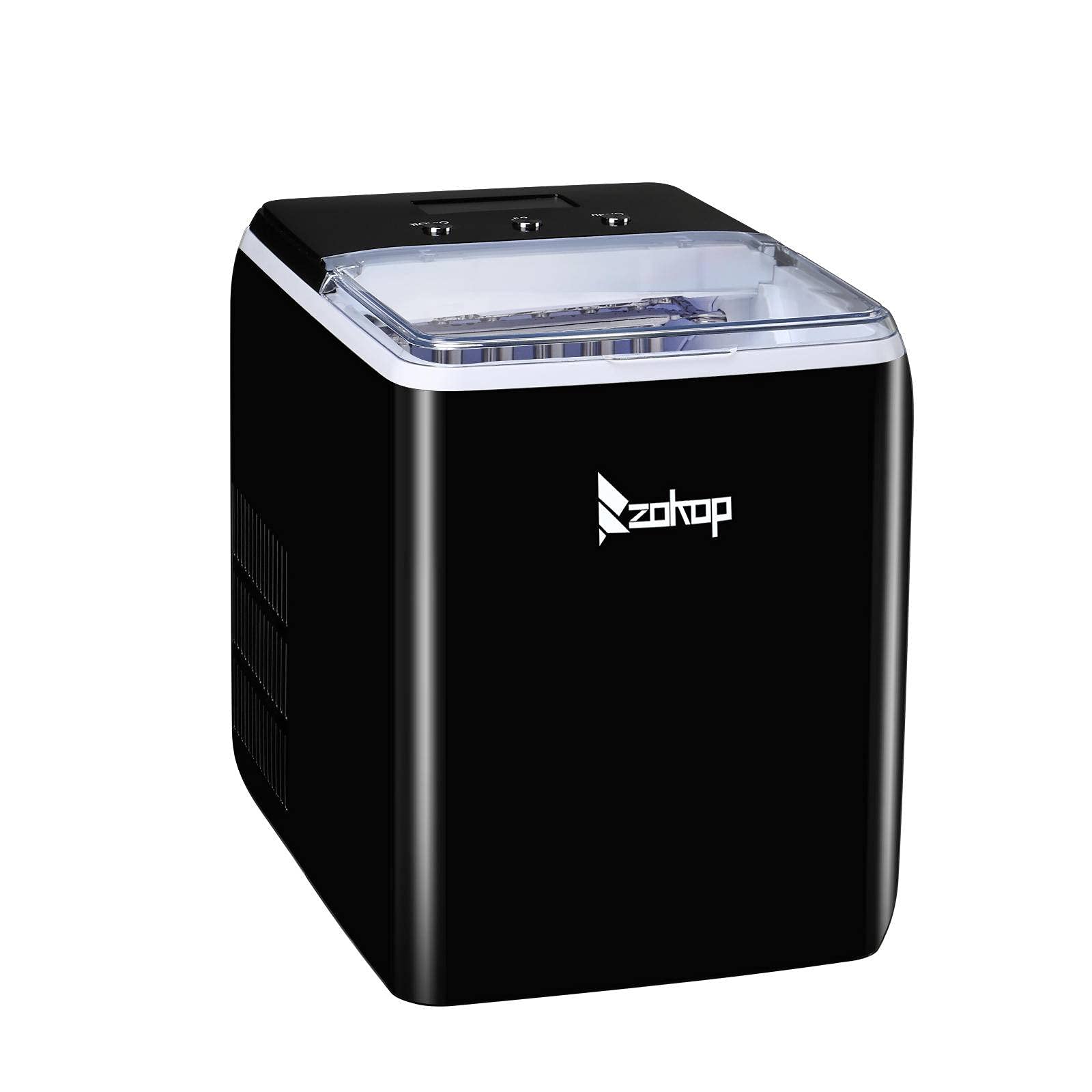 NA 120V 150W 44lbs/20kg/24h Ice Maker Black Plastic Transparent Cover/Display Commercial/Household