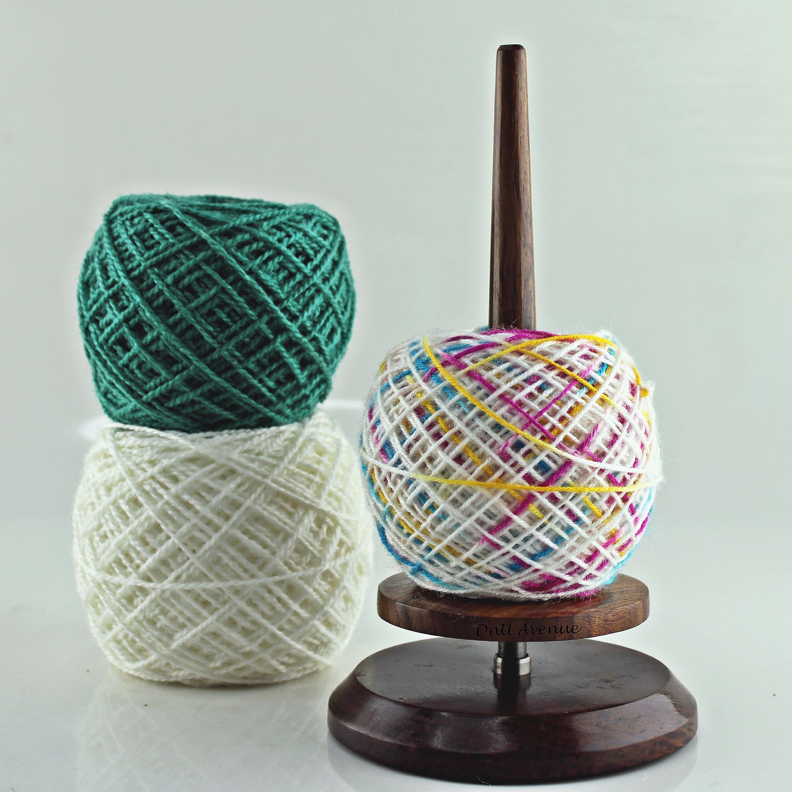 Yarn Holder Stand Spindal Storage for Skeins of Yarn Wool Chrochet Dispenser Tool Revolving Yarn Holder Winder Storage Swift Yarn Spindle (Sheesham)