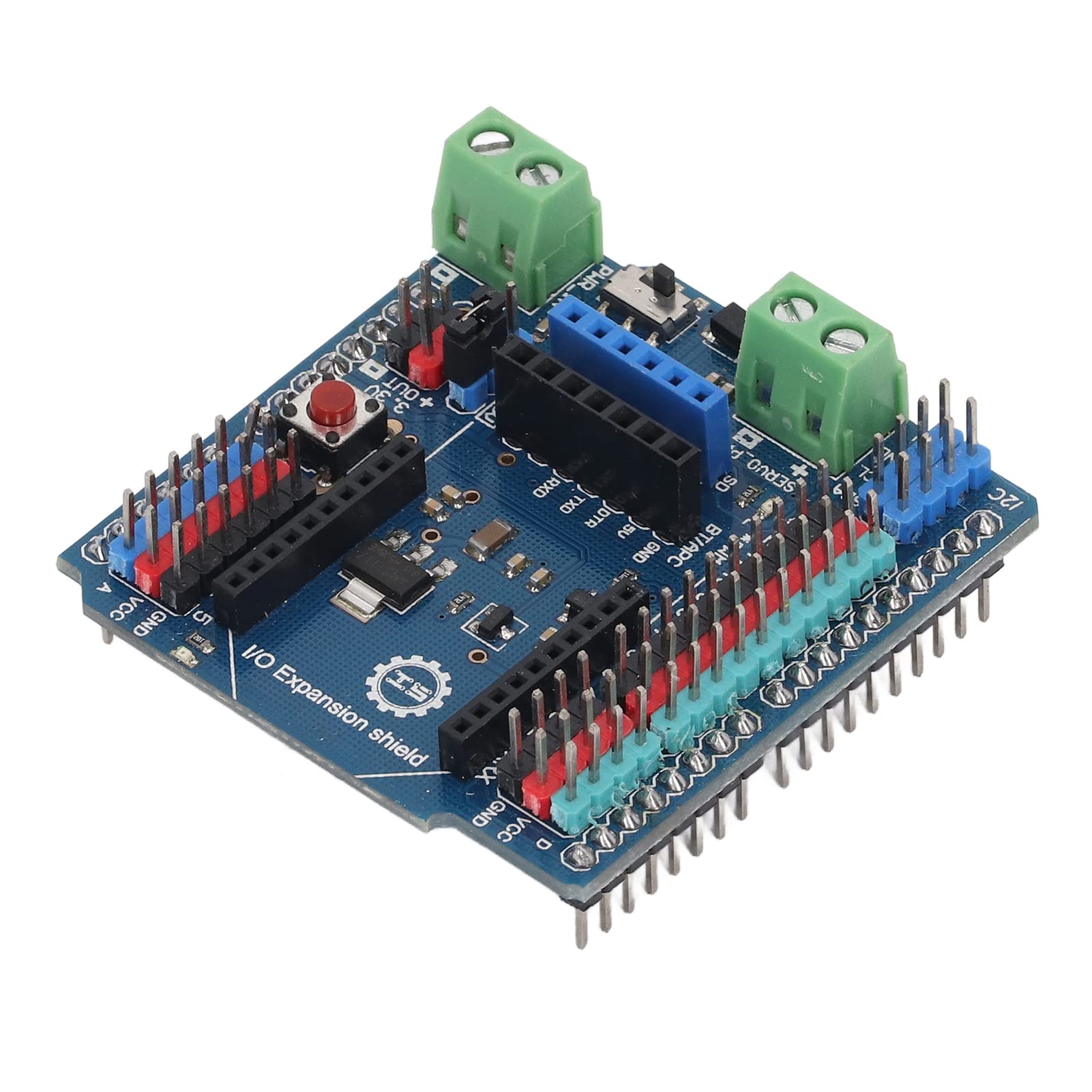 Sensor Expansion Board, IO Expansion Module Practical Communication Storage Interface 14 Digital 6 Analog 3P Ports for DIY