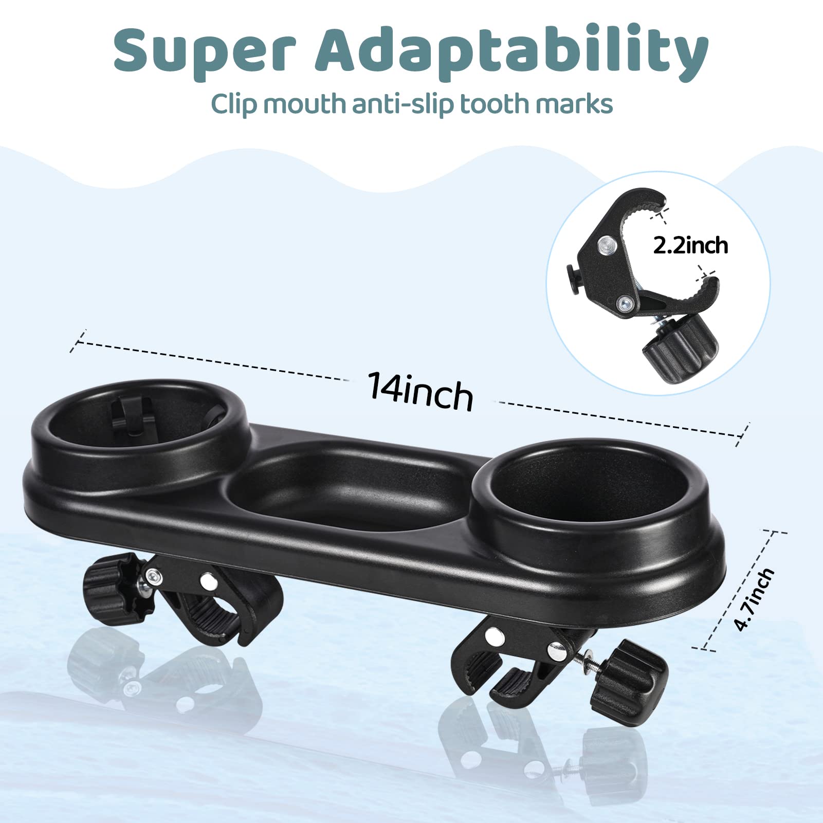 Stroller Child Snack Tray with Cup Holder,Child Snack Tray Multifunction Stroller Organizer,Non Slip Grip Clip Firmly Grip Stroller Bar,Universal Stroller Snack Attachment