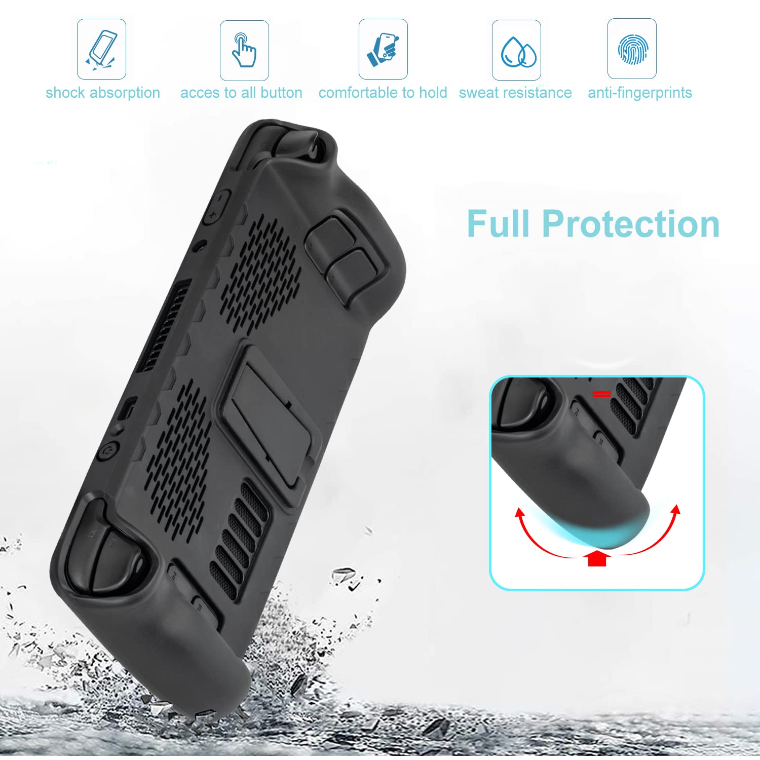 OwlTree Kickstand Protective Case for Steam Deck OLED, TPU Durable Shockproof Anti-Collision Protector for Steam Deck Cover with Stand Accessories Compatible with Steam Deck OLED 2023