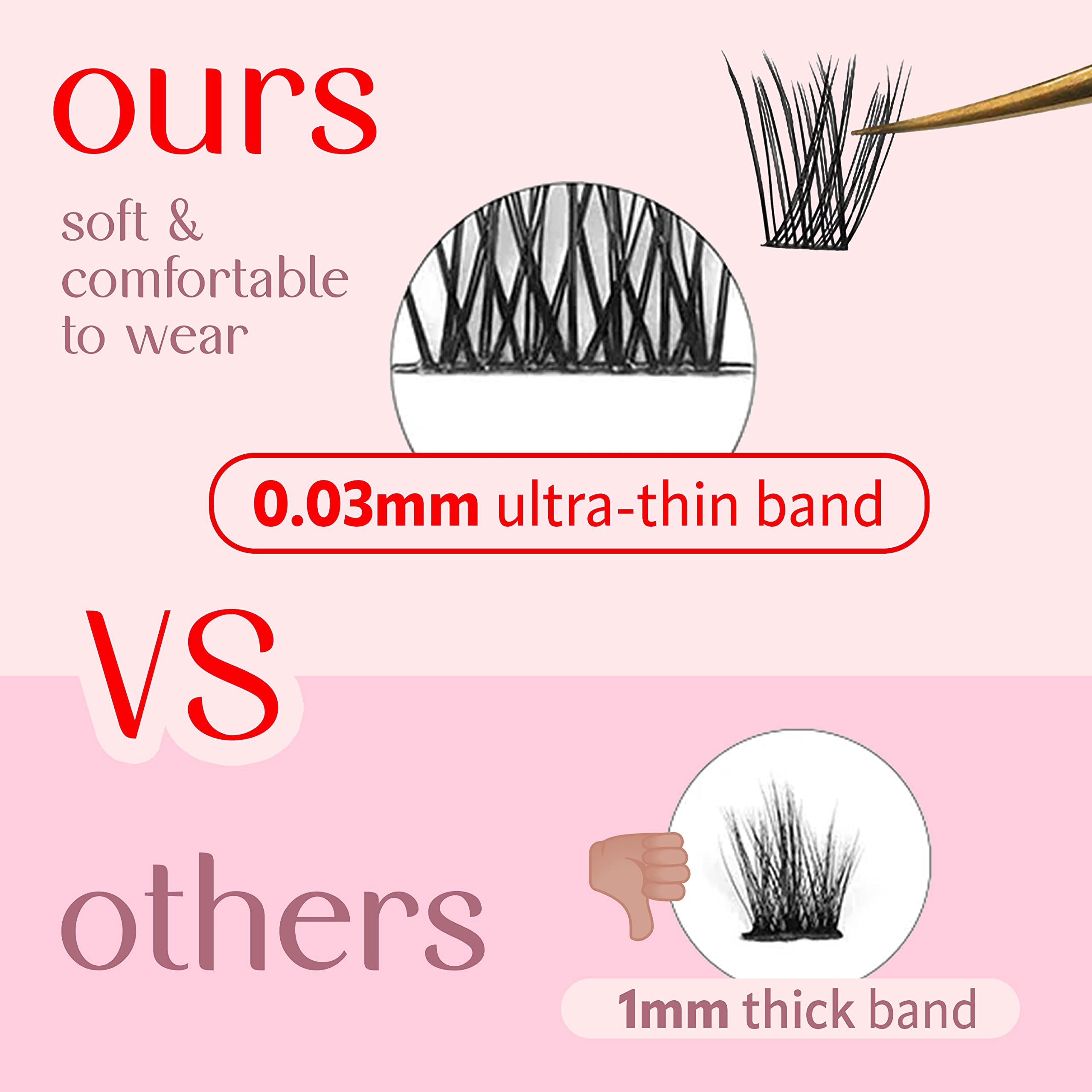 Lash Clusters At-Home Lash Extensions / 10-16mm C-Curl Natural Glam / 60 Clusters/Ultra Thin Band/milk peach™ / Segment Individual Cluster Lashes Soft Fluffy/DIY Salon-Quality Natural Glam Volume
