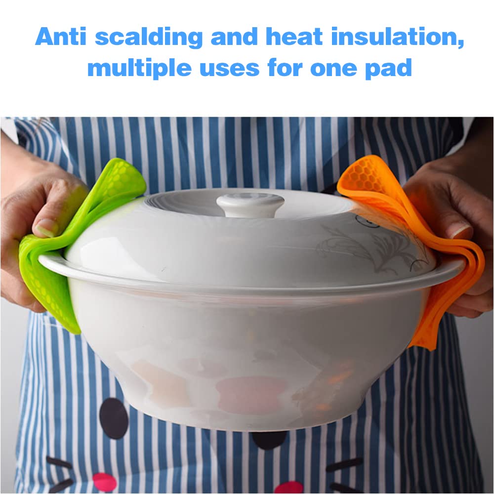 MMQ Silicone Trivet Mats 4 Pcs, Jar Opener Gripper Pads Multifunction Reusable Jar Opener Bottle Lid Openers Kitchen Coasters Heat Insulation Pads Fit Most Jars for Weak Hands (silicone)