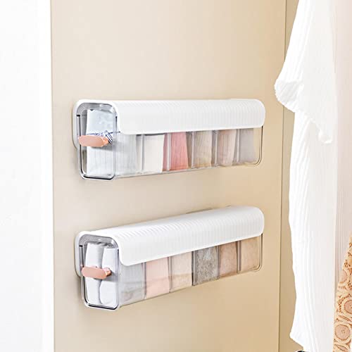 Wall-mounted underwear storage box without perforation to put underwear socks bra three-in-one household wardrobe finishing box artifact wall mounted underwear storage box, for underwear socks ties