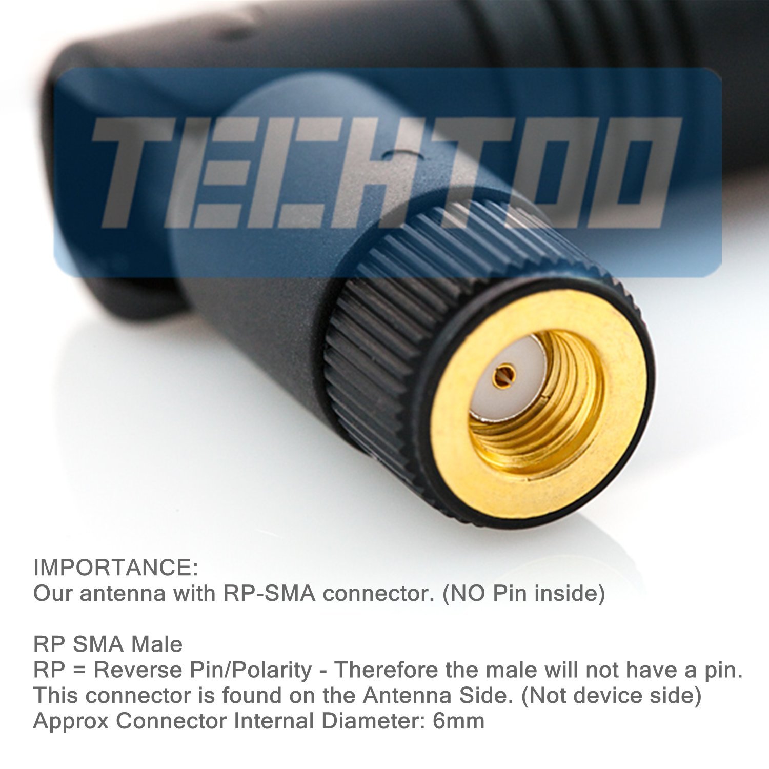 TECHTOO WiFi Antenna Dual Band 2.4GHz - 5.8GHz with RP-SMA Connector for Wireless Network Router - USB Adapter - PCI PCIe Cards - Signal Booster - Access Point - Wireless Range Extender