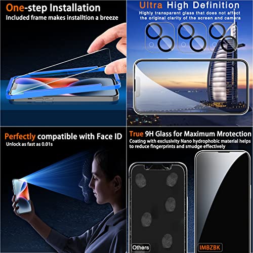 IMBZBK [10 in 1 for iPhone 14 Plus Case Clear with 3 Pack Glass Screen Protector Accessories 3 Pack camera lens Cover Protective Slim Thin Cute Phone Cases Funda Suitable with MagSafe Women Men