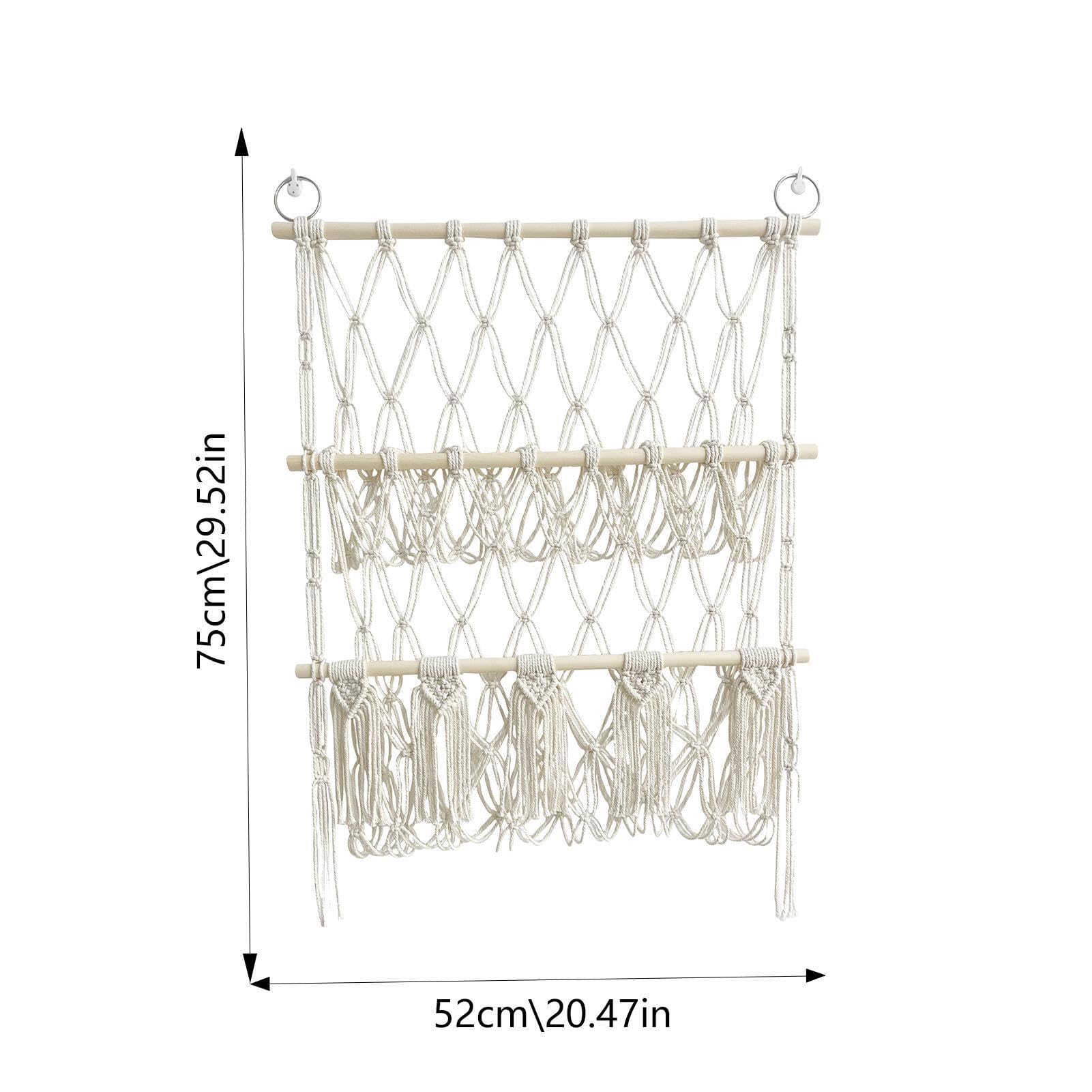 Sinolmaibe Stuffed Animal Hammock, Double Layer Woven Toy Net With Tassels, Net Bag Storage Rack Bookshelf Hammocks Home Decor Book Shelves, Stuffed Animal Toy Storage Holder