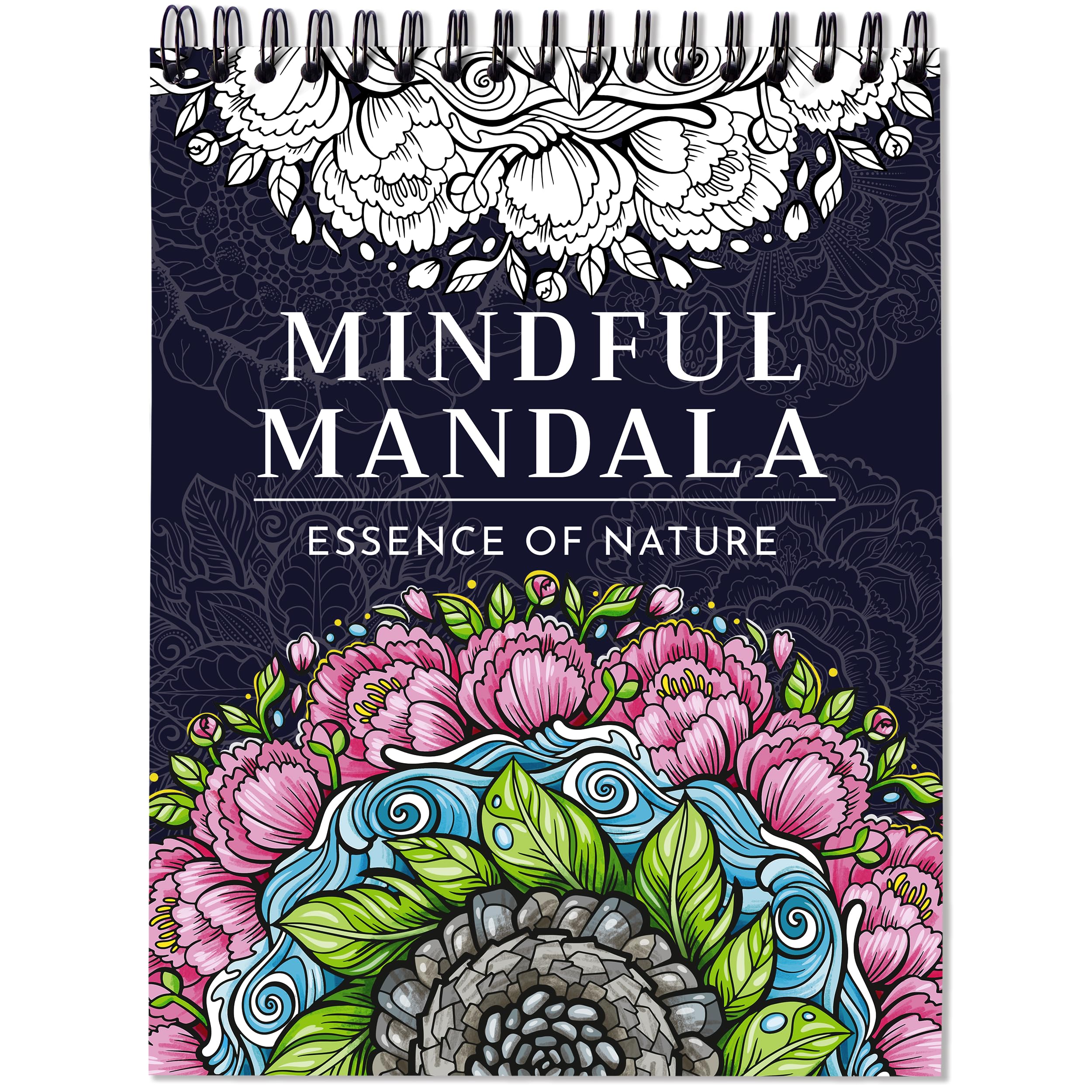 RYVE Coloring Book for Adults - 50 Unique Mandalas for Relaxation and Stress Relief - Adult Coloring Book Spiral Bound, Mandala Coloring Books for Adults Relaxation, Adult Coloring Book for Women