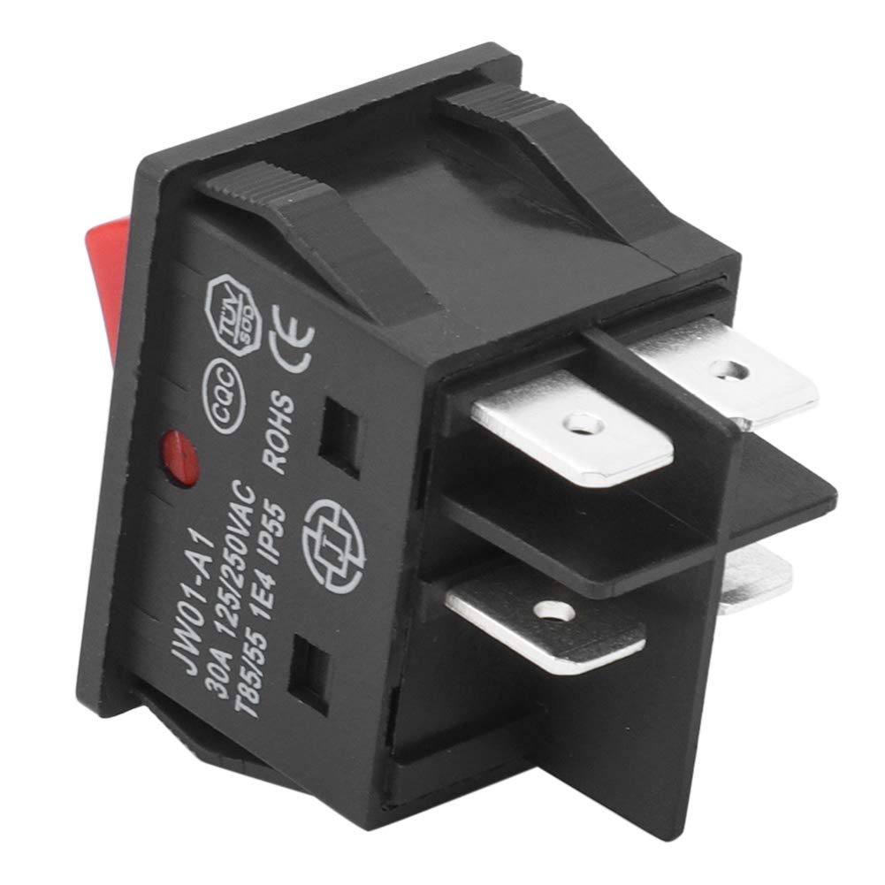 ON Off Rocker Switch, 120V AC/250V AC30A Welder Welding Machine 4-Pin 2 Position Boat Type Toggle Switch(1PCS)