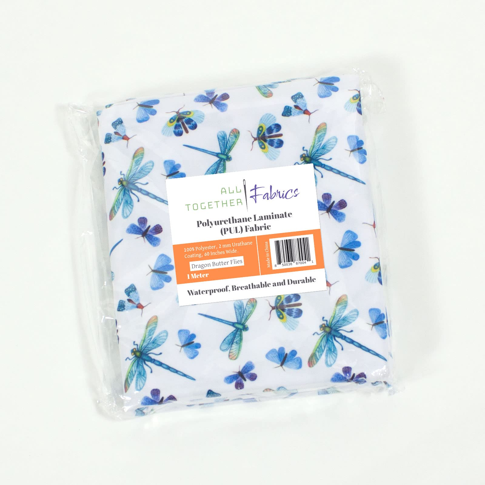 Polyurethane Laminate (PUL) Pre-Cut Fabric by The Meter. Waterproof and Breathable. Perfect for Cloth Diapers and Similar Projects. 1 Meter, Dragon-Butterflies