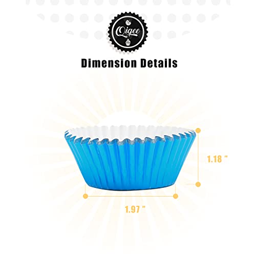 qiqee 500pcs Foil Cupcake Liners For Baking Standard Size Thick & Sturdy Oil Resistance, 10 Color Baking Cups Muffin Liners Paper(Standard Size 2inch Bottom)