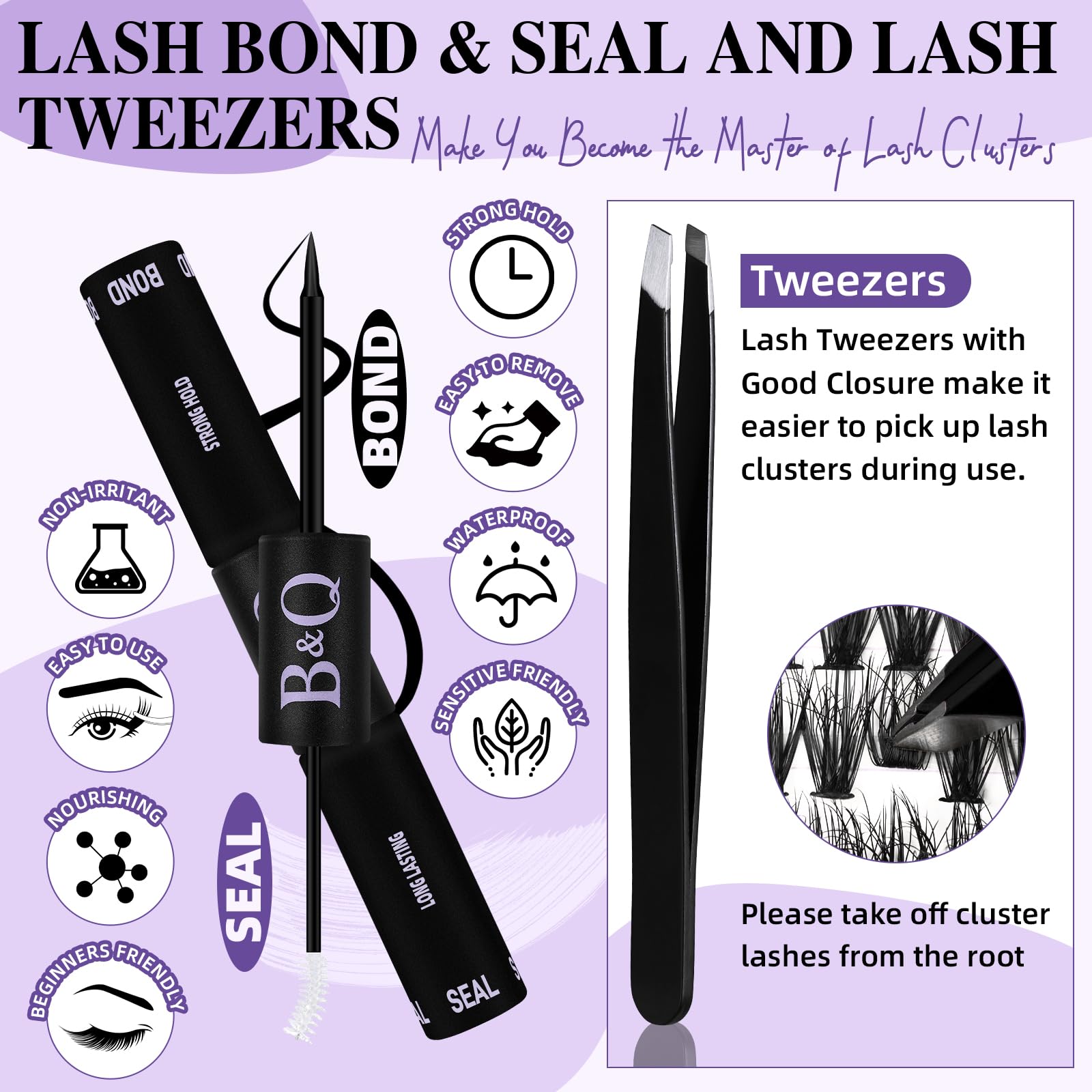 Lash Clusters 3D Individual Lashes 40D-0.07D-9-16MIX 300pcs Eyelash Clusters B&Q Cluster lashes 20D 30D 40D Eyelash Extension Fluffy Cluster Eyelash Extensions Wispy Lashes (Q40D-9-16MIX)