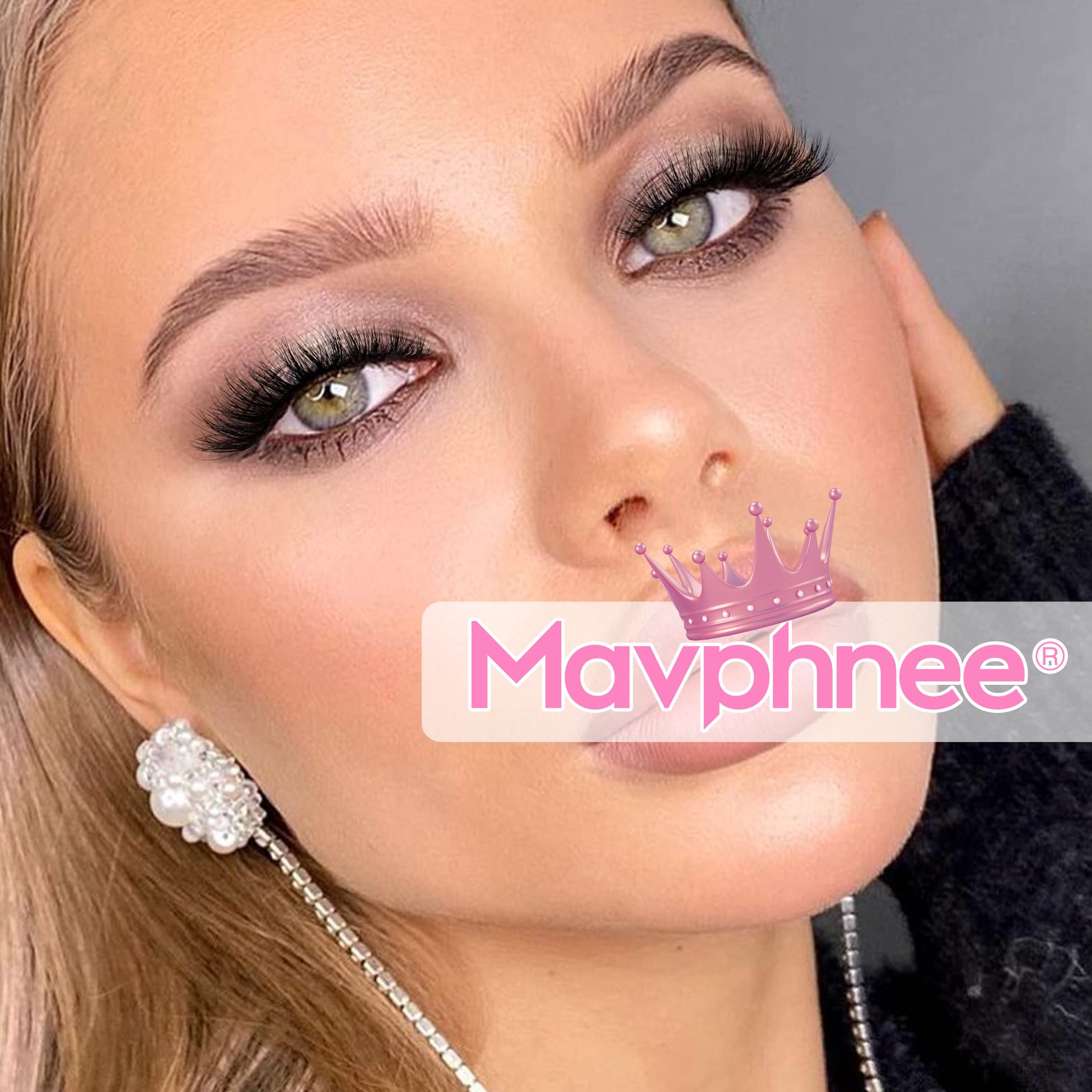 Lashes Cat Eye Natural Eyelashes Wispy 3D Curly Short Crisscross Mink Lashes 8 Pairs Fluffy Fake Eyelash Pack by Mavphnee