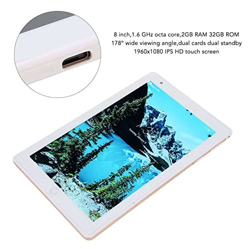 Pomya 8 Inch HD Tablet, 1.6 GHz Octa Core 1960x1080 IPS Calling Tablet for Android 11, 2GB 32GB Memory Dual Cards Dual Standby Tablet with Dual Cameras(#1)