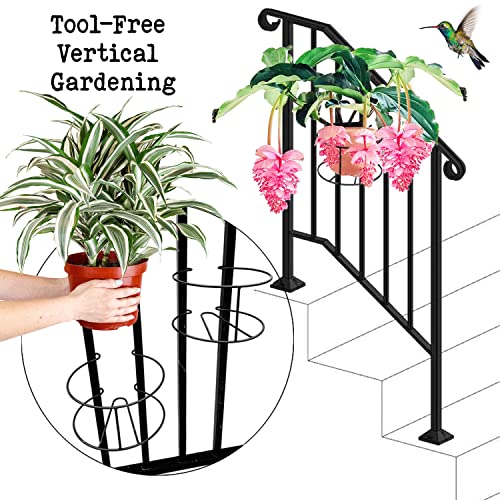 Vertical Garden Railing Planter Shelf for Balcony Deck Porch Patio and Indoor Stair Railing-Remarkable Gardening Gifts-1/2β-3/4β Spindle
