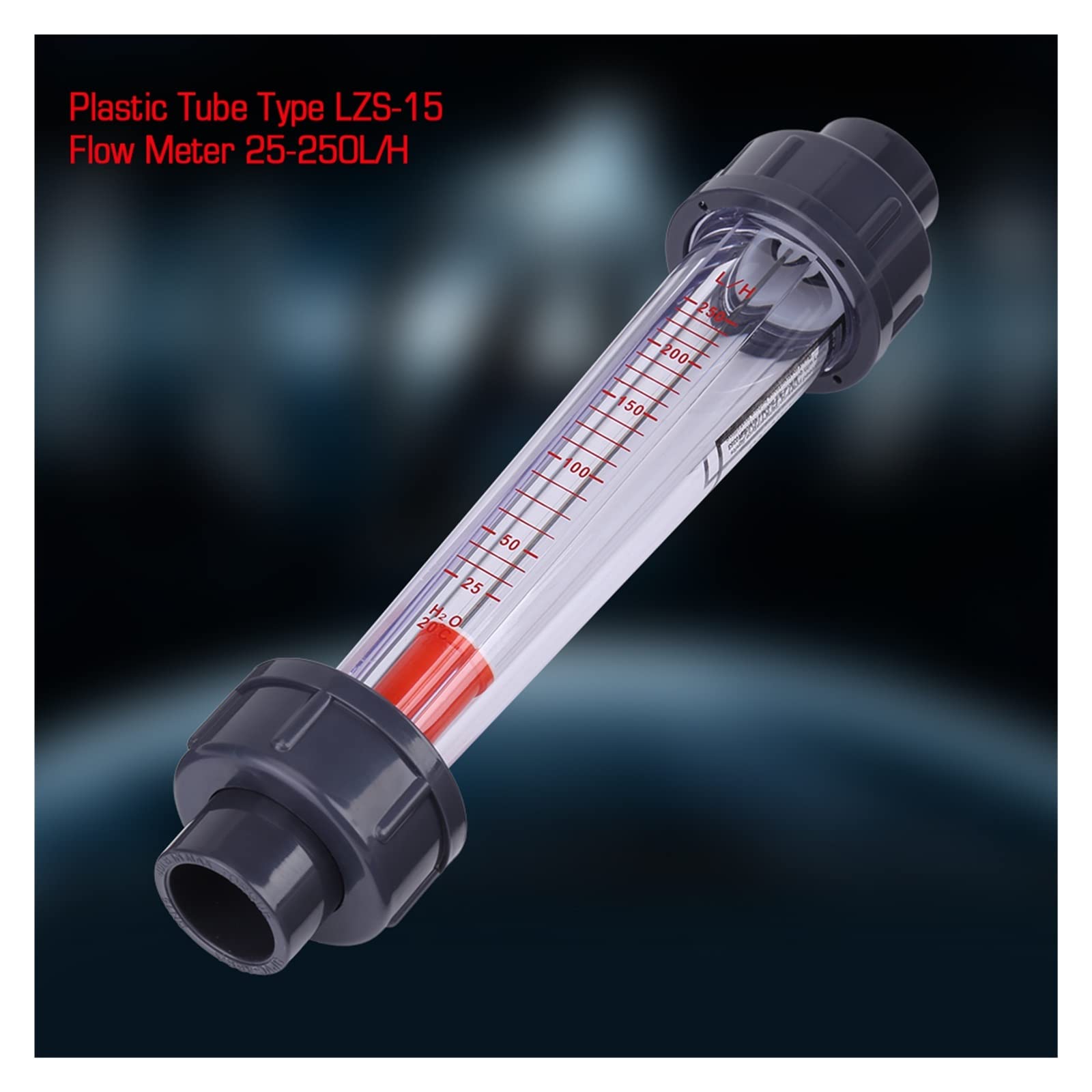 QYTEC Hose Timer LZS-15 25-250L/H Flow Meter Plastic Tube Type Water Rotameter Liquid Clear Flowmeter Measuring Tools for Chemical Light for DN15 Water Timer