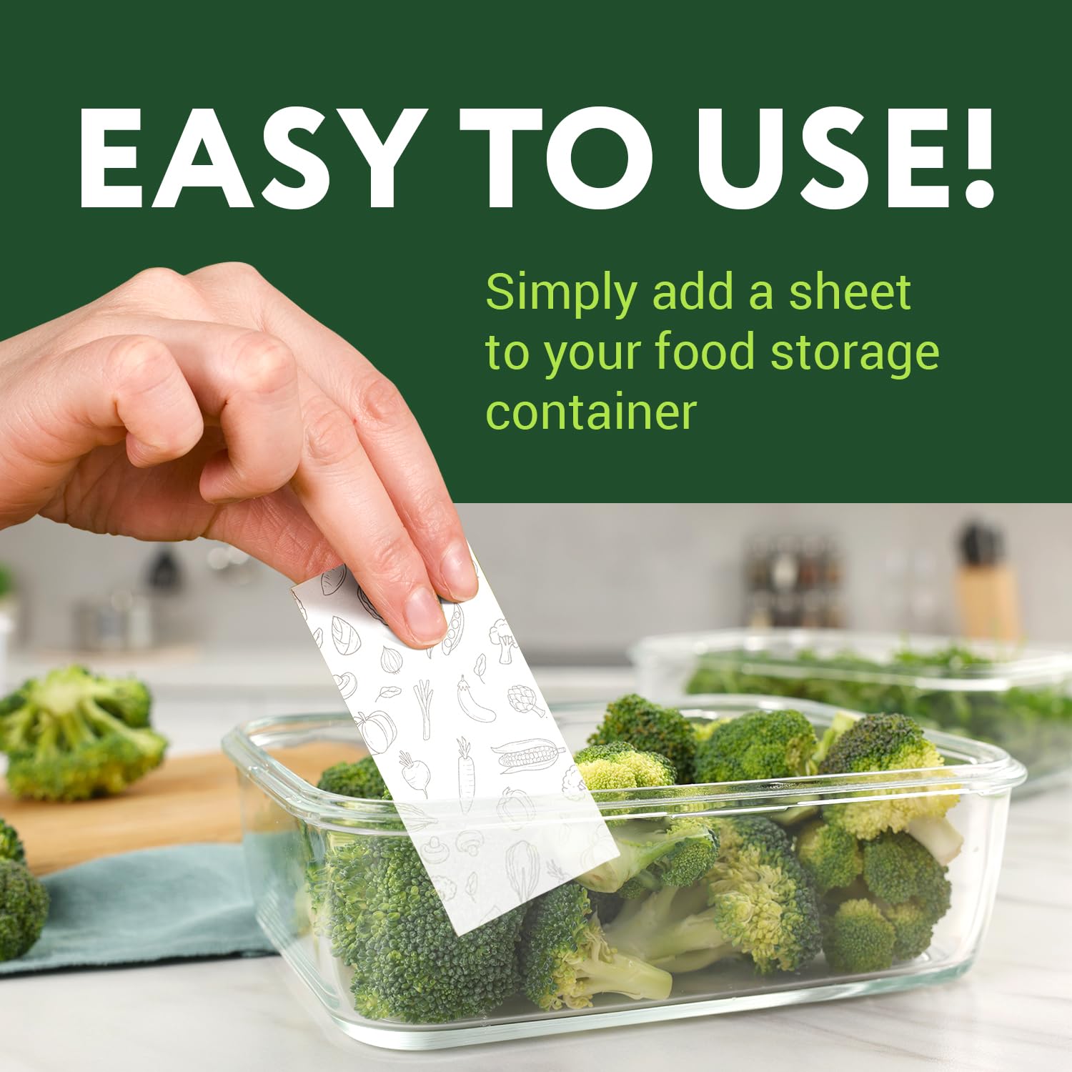 IMPRESA [18 Pack] Food Saver Sheets for Produce - Vegetable Savers for Refrigerator & Counter - Keep Vegetables Fresh Longer - Fresh Produce Saver & Herb Keeper Sheets - Natural Food Storage