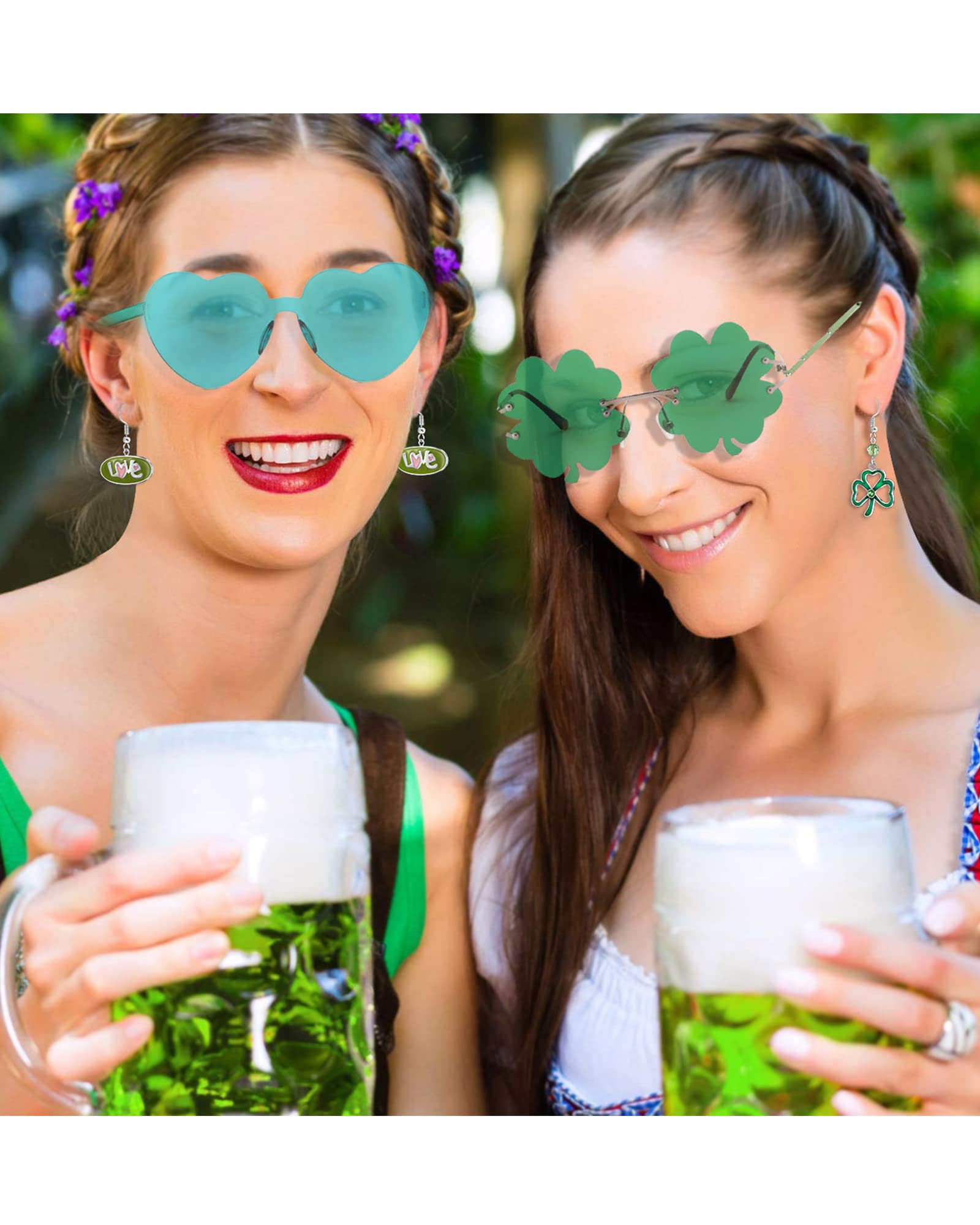 Pro Acme St Patricks Day Shamrock Sunglasses Irish Clover Leprechaun Costume Glasses Saint Patricks Day Accessories (Shamrock)