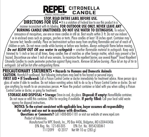 Repel 64090-1 Scented, 6 candles, clear