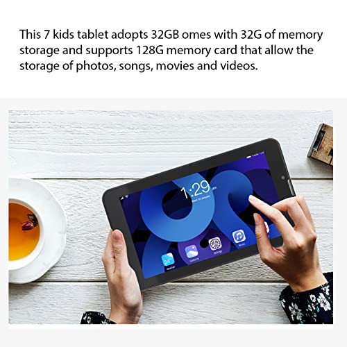 PUSOKEI Kids Tablet,7 inch Tablet for Childs 2GB RAM 32GB ROM Android 10 Toddler Tablet with Bluetooth,WiFi,Dual Camera,Educational,Games,3500mAh Battery,Birthday Gift(Black)