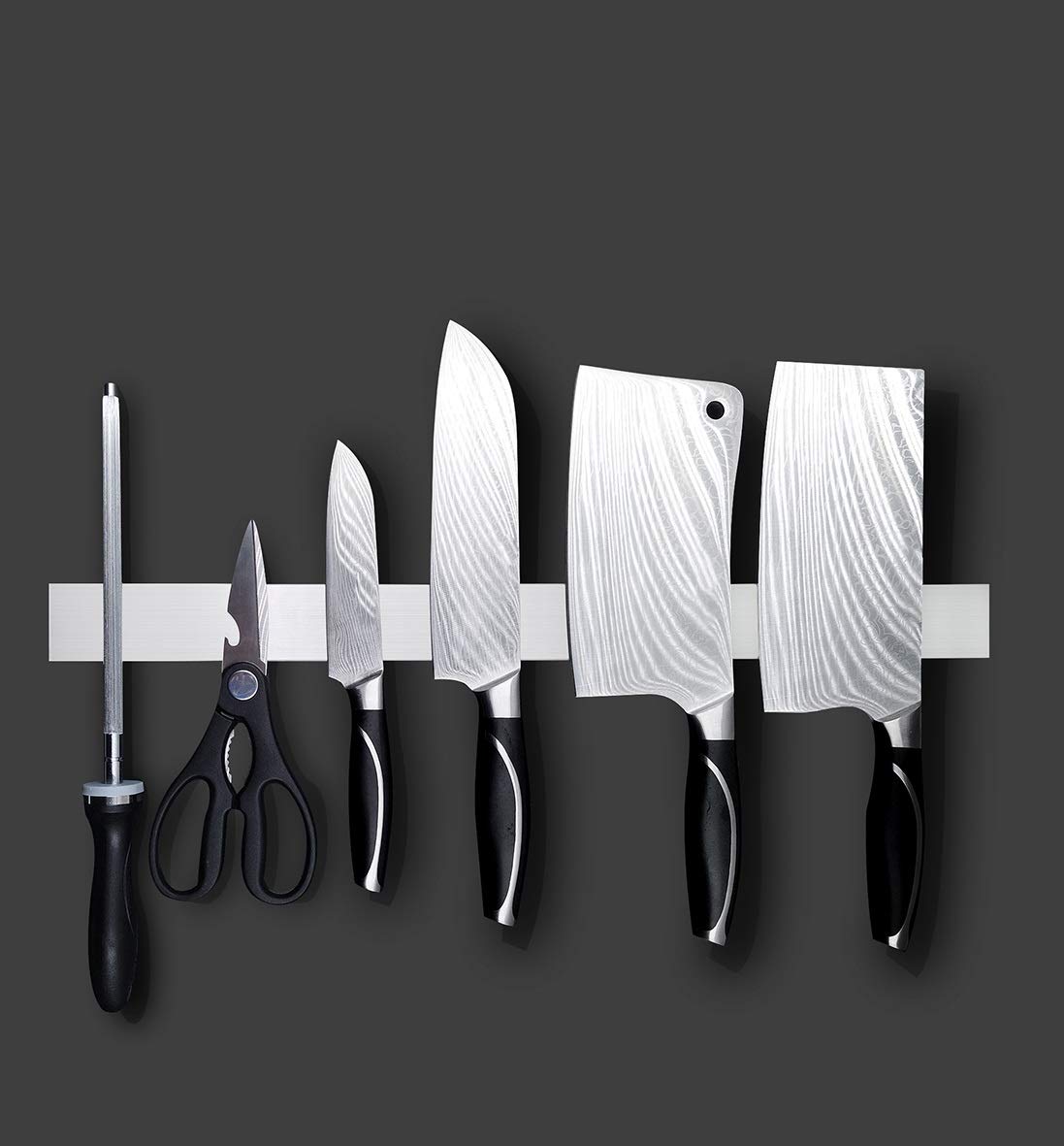 mofa 12 Inch Stainless Steel Magnetic Knife Bar with Multipurpose Use as Knife Holder, Knife Rack, Knife Strip, Kitchen Utensil Holder, Tool Holder, Art Supply Organizer, Home Organizer