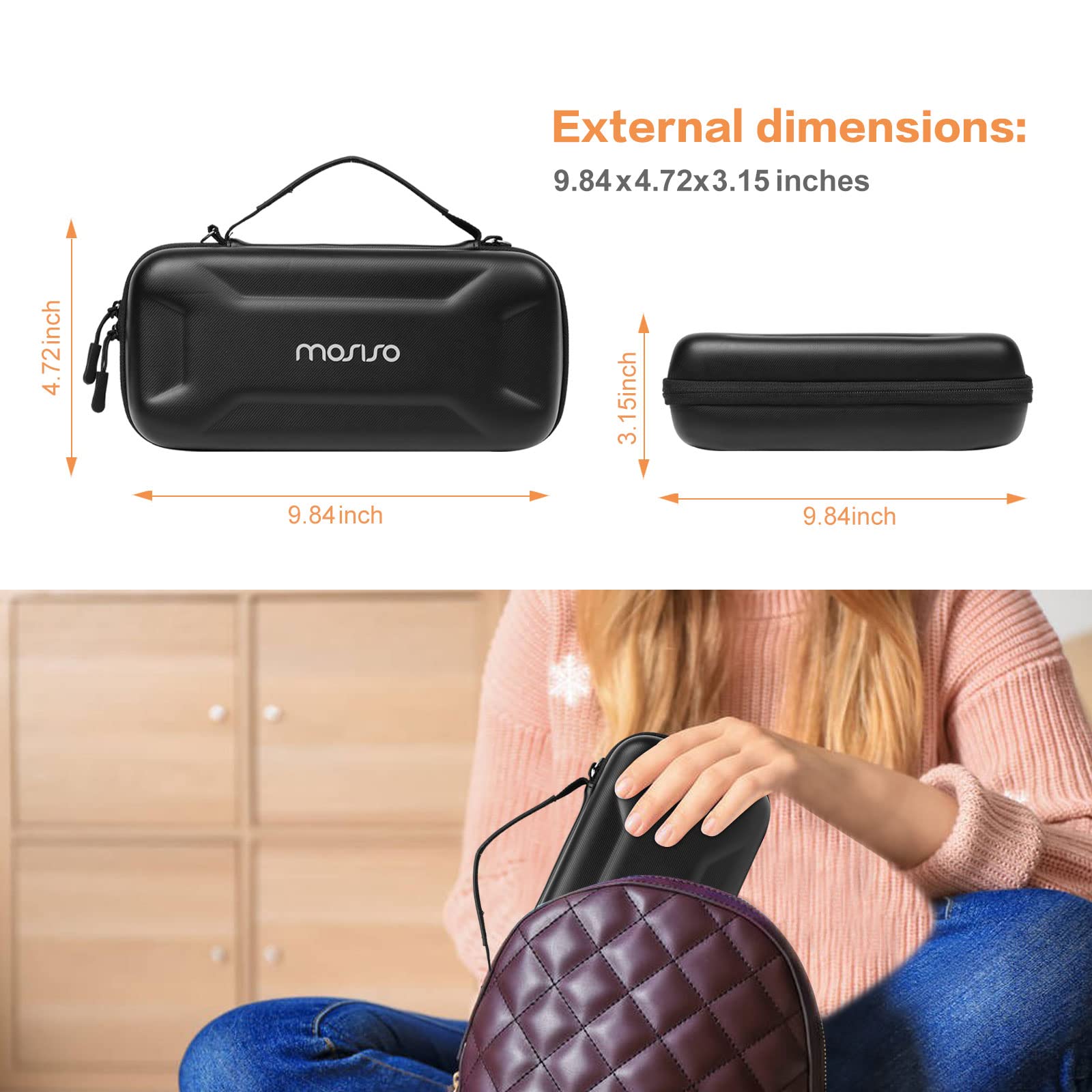 MOSISO EVA Carrying Case Compatible with Nintendo Switch OLED 2021 & Switch, Lightweight Waterproof Shockproof Travel Protective Storage Bag with 30 Game Cartridges & Shoulder Strap, Black