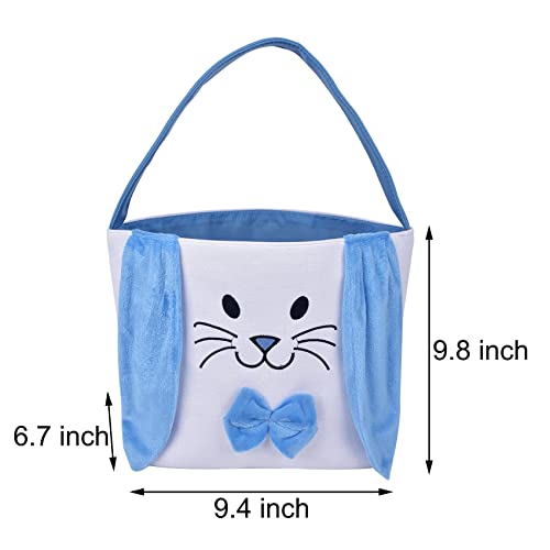 Stcomart 3PCS Bunny Easter Baskets for Kids, Egg Hunting Cute Basket Bag with Rabbit Ears